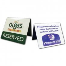 Printed Aluminium Buffet Tent Signs - Braccio.co.uk