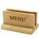 Light Oak Wooden Menu Holders with Engraving - Braccio.co.uk