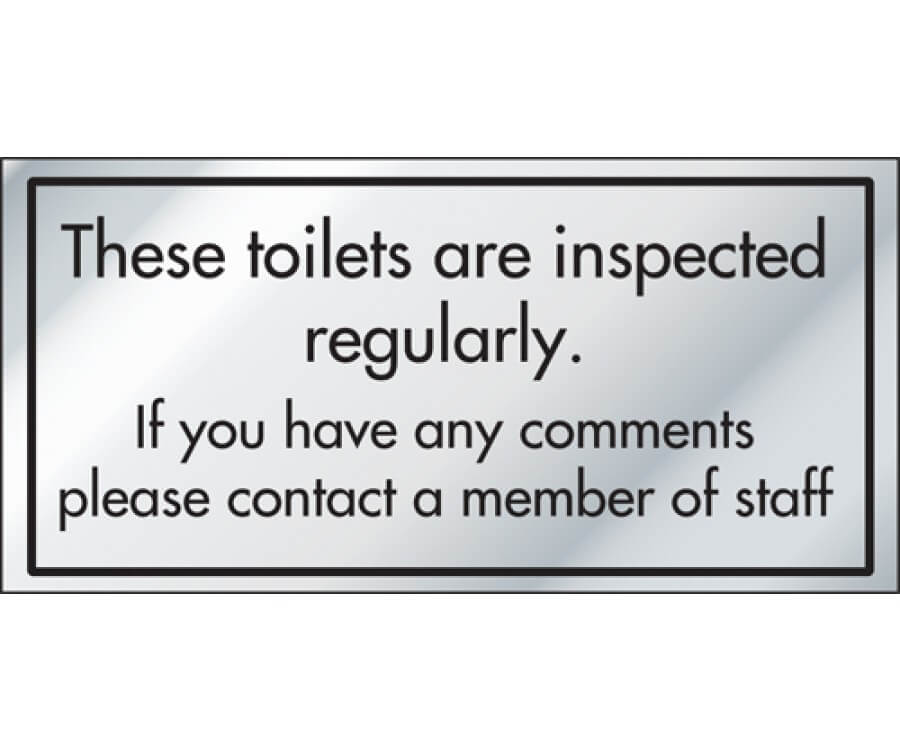 Toilet Inspection Information Door Sign - Braccio.co.uk