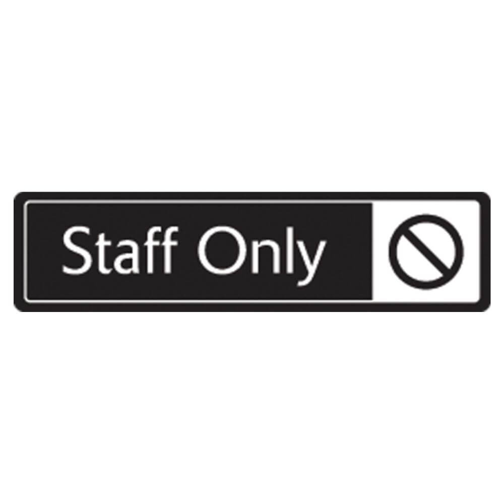 White on Black Aluminium Staff Only Signs - Braccio.co.uk