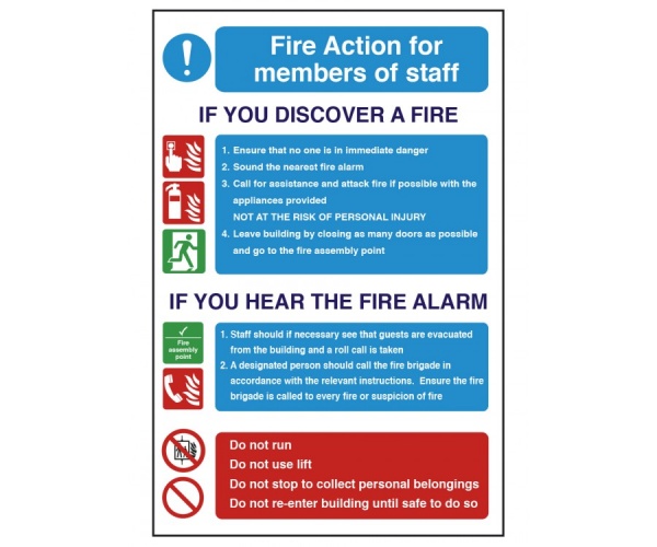 Semi-Rigid Plastic - Fire Action Sign - Braccio.co.uk