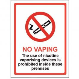 No Vaping Sign - Braccio.co.uk