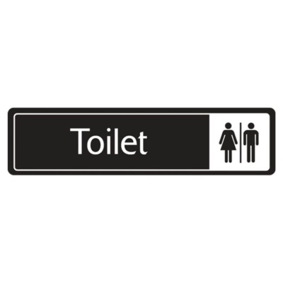 White on Black Aluminium Gents Toilet Signs - Braccio.co.uk